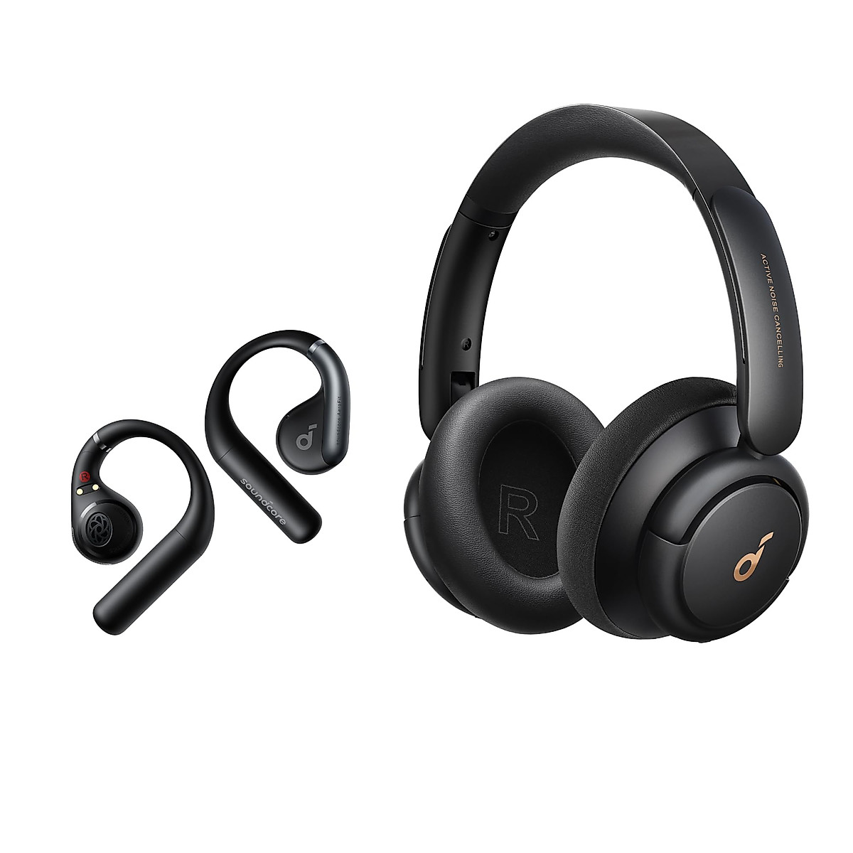 Soundcore by Anker AeroFit Open-Ear Headphones, with Life Q30 Noise Cancelling Headphones, Ultra-Comfort, Snug Fit, Ergonomic Ear Hook, Balanced Sound, IPX7 Waterproof, 42H Playtime, Clear Calls