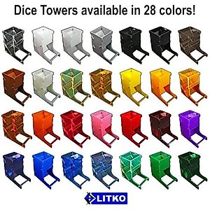 LITKO Dice Tower | Dice Roller | Dice Tumbler | Dice Boot | TTRPG | Board Games (Translucent Red)