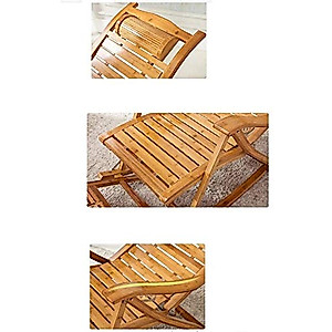 XZGDEN Lightweight Camping Chairs Garden Loungers Folding Chair Solid Wood Rocking Chair with Foot Massage and Cotton Pad, 5-Speed Adjustment, Indoor and Outdoor Use (Color : Wood Color)