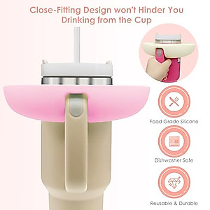 Stanley snack tray, Snack Container for Stanley Tumbler 40 oz, 4 Compartment Reusable Snack Platters for Stanley Quencher Adventure (Pink)