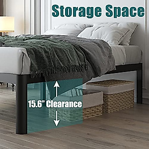 Yitong Angel King Bed Frame with Round Corner Edge Legs, 18 Inch Tall 3500 lbs Metal Platform Bed Frame King Size, No Box Spring Needed/Noise Free/Heavy Duty Steel Slat Support/Non-Slip