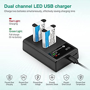 FirstPower NP-BX1 Battery 2-Pack and USB Dual Charger for Sony ZV-1 Sony Cyber-Shot DSC-RX100,DSC-RX100 II,DSC-RX100M II,DSC-RX100 III,DSC-RX100 IV,DSC-RX100 V/VII and Other Models