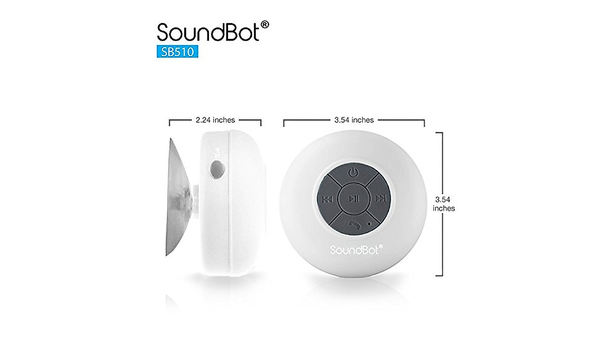 Soundbot SB510 HD Bluetooth Shower Speaker - Waterproof