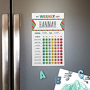 Bright Cheerful Weekly Chore Chart / 6" x 10" Sticky Note Fill-in Task List/Homeschool Task Assignment List