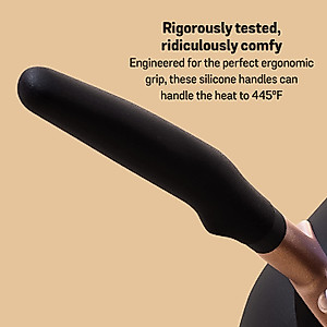 Meyer Nonstick 10" Skillet, Induction Compatible Frying Pan, Hard Anodized Nonstick Frypan, Dishwasher Safe Egg Pan, Oven Safe Omelette Pan, Matte Black with Silicone Handle, Accent Series Cookware