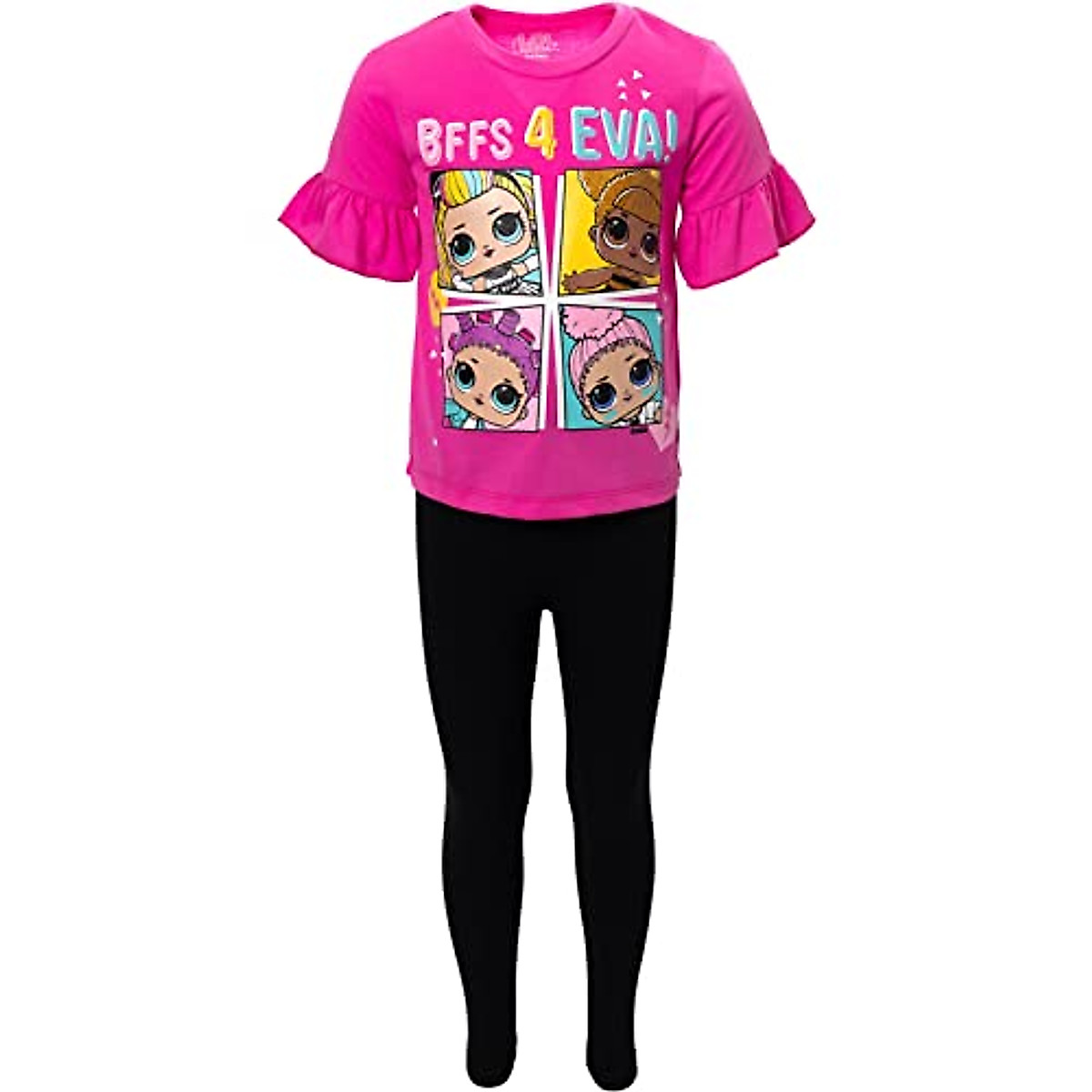 L.O.L. Surprise! 80s B.B. Roller Sk8er Queen Bee Touchdown Big Girls T-Shirt Legging Pink 14-16