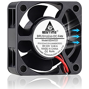 GDSTIME 40mm Brushless Cooling Fan, 40mm x 40mm x 20mm 24V Dc Fan 6000RPM