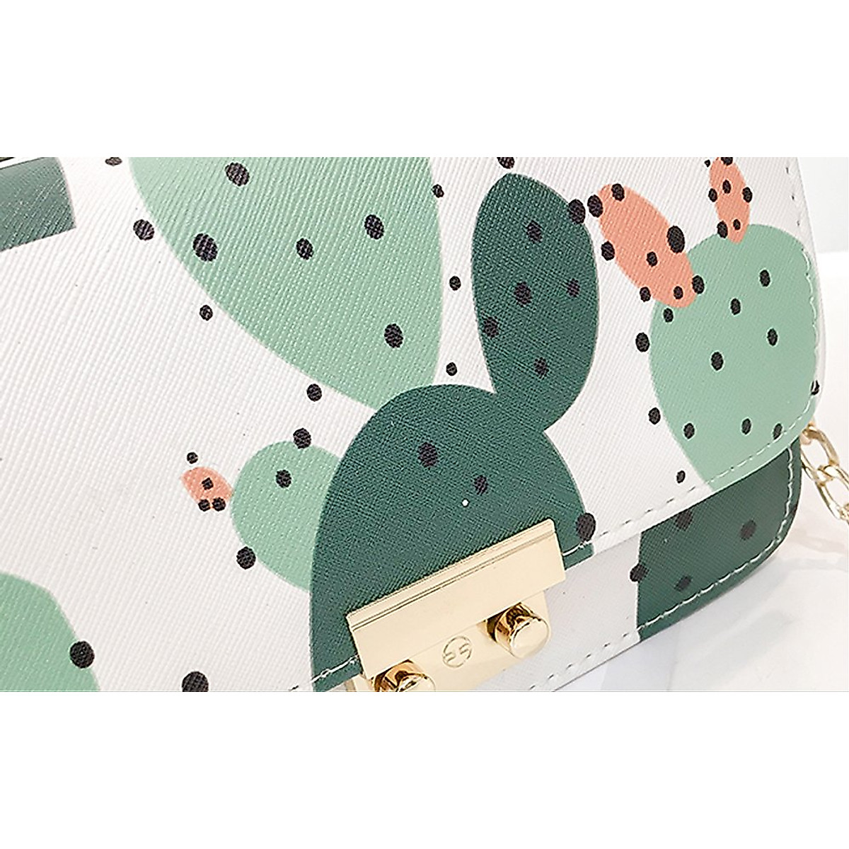 Mellshy Women Cute Cactus Printing Crossbody Bags for Women Chain Shoulder Bag Handbag Purse
