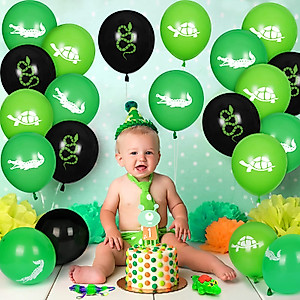 40 PCS Reptile Swamp Birthday Party Balloons Decorations Jungle Wild One Party Decorations Safari Animals Lizard Snake Turtle Alligator Themed Balloons for Kids Birthday Baby Shower Party Supplies