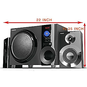 Boytone BT-210FB Wireless Bluetooth Stereo Audio Speaker with Powerful Sound, Bass System, Excellent Clear Sound & FM Radio, Remote Control, Aux-In Port, USB/SD/for Phone's, Laptops, Black, 30 W