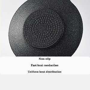 Korean BBQ Grill Pan 13.3inches, UNOSCHRIM Non-stick Grill Pan, Granite Coating Circular Grill Pan with Anti-Scalding Gloves and Food Clip, Suitable for Both Home and Outdoor Camping