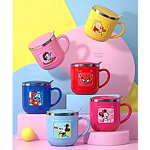 Everyday Delights Marvel Captain America Stainless Steel Insulated Cup with Lid, 260ml Blue