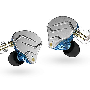 KZ ZSN Pro Metal Earphones 1BA+1DD Hybrid Technology HiFi Bass Earbuds in Ear Monitor Headphones Sport Noise Cancelling Headset(No mic，Blue)