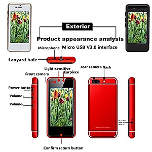 1GB 8GB Smartphone, Mini Cellphone WiFi 5MP Rear Camera 3G for Children (Gold)