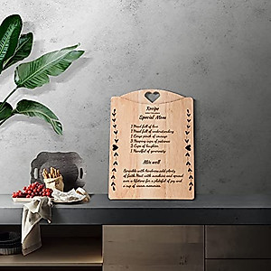 VINETEN Gifts for Mom - Cutting Board Engraved with "Recipe Mom" Verse - Mother's Day Gift for Mom from Daughter or Son - 13 Inch Personalized Birthday Gift for Women