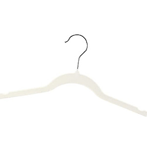 Velvet Pants Skirt Hangers with Clips - Pack of 20 Beige Women Clothes Hanger Set with Clip for Pant Suit Shirt Felt Coat Dress, Premium Non Slip Heavy Duty Space Saving Slim Clothing, 16.7 Inch Long