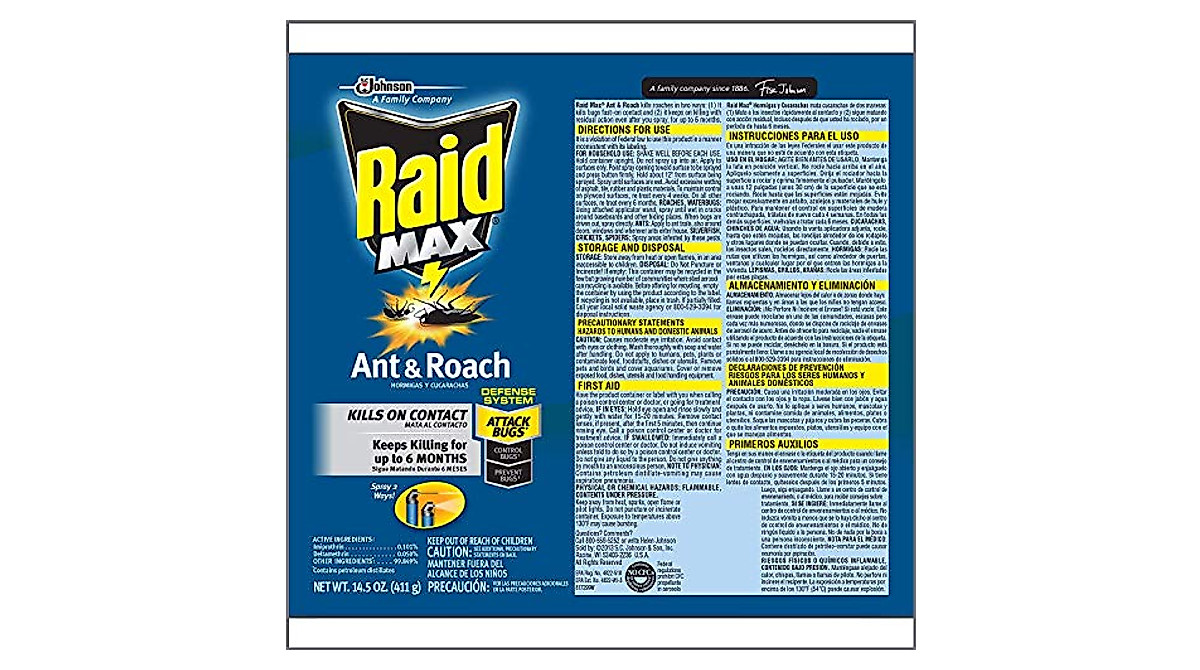 Raid Max Ant & Roach Spray | Kills Bugs on Contact, 6 Months