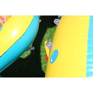 Inflatable Baby Swimming Pool Floats with Removable Sun Protection Canopy, Toddler Floaties with Seat and Handle, No Flip Over Baby Boat Swim Floats for Age of 6-36 months, with Hand Pump, Storage Bag