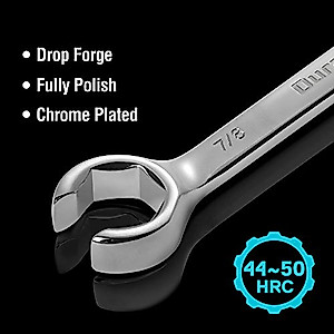 DURATECH Flare Nut Wrench Set, Standard & Metric, 10-Piece, 1/4" to 7/8'' & 9-21mm, CR-V Steel, Organizer Pouch Included