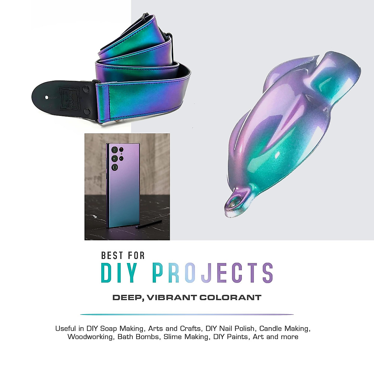 KP Pigments Cosmic Crush ColorShift Pearlescent 100% Pure Fine Mica Powder - Naturally Pigmented Multipurpose DIY Arts and Crafts, Dye, Soap Making, Cosmetics, Epoxy Resin, Paint, and More! 25 Grams