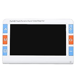 Portable Video Magnifier, 7.0in Handheld Autofocus Dual Lens Digital Magnifier,2X to 32X Magnification 26 Color Modes Reading Aids,Electronic Video Magnifier for Reading Books(White)