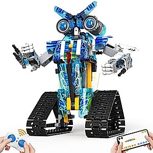 HAKPNEW Remote Control Building Blocks,Programmable Building Robotics Kit with APP Kids Robot Toys for Boys 6-12 Years Old