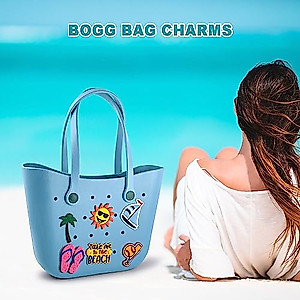 Qujior 6 Pack Bog Bag Charms, 3" Rubber Tote Bag Bits Charms, Bag Accessories Charms for Bogg Bag