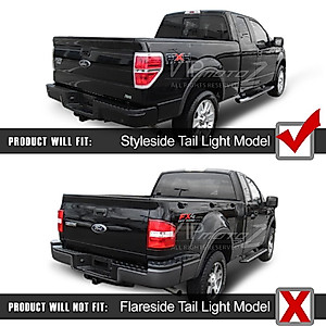 [For 2009-2014 Ford F150 Pickup Truck] Black Housing OLED Tube LED Tail Light Lamp Assembly, Driver & Passenger Side