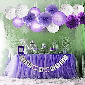 IT is A Girl Banner for Purple Lavender Royal Princess Girl Baby Shower Decorations