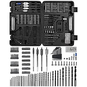 WESCO Drill Bit Set, Screwdriver Bit Set, 201-Piece Impact Driver Bit Set, Tools for Men, Drill Bits for Wood Metal Cement Drilling and Screwdriving, Gift for Men