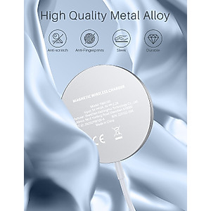 YLLZI Magnetic Wireless Charger for iPhone 15 14 13 12 Pro Max Plus Mini,for Airpods 3/2/Pro,Fast Charging Pad,Silver