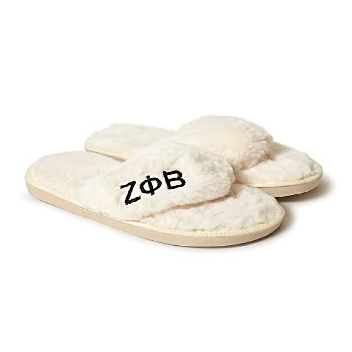 Sorority Shop Zeta Phi Beta Fuzzy Slippers Women (Large, numeric_9)