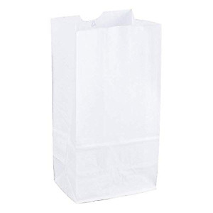 Perfect Stix 4lb Kraft White Paper Bags - Pack of 125ct (Kraft White Bag 4-125)