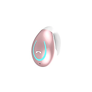 Open Ear Headphones Wireless Earbuds Bluetooth Sport Headset Single Mini Earpiece Tiny Ear Buds Discreet Microphone Waterproof Lightweight Long Battery Life for Running Workout Android iOS Pink