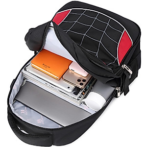 Gikizzi Boys School Backpack for Boys Backpack with Lunch Box Anime Backpack School Bag Bookbag Backpack Set for Boy Girls (Black)