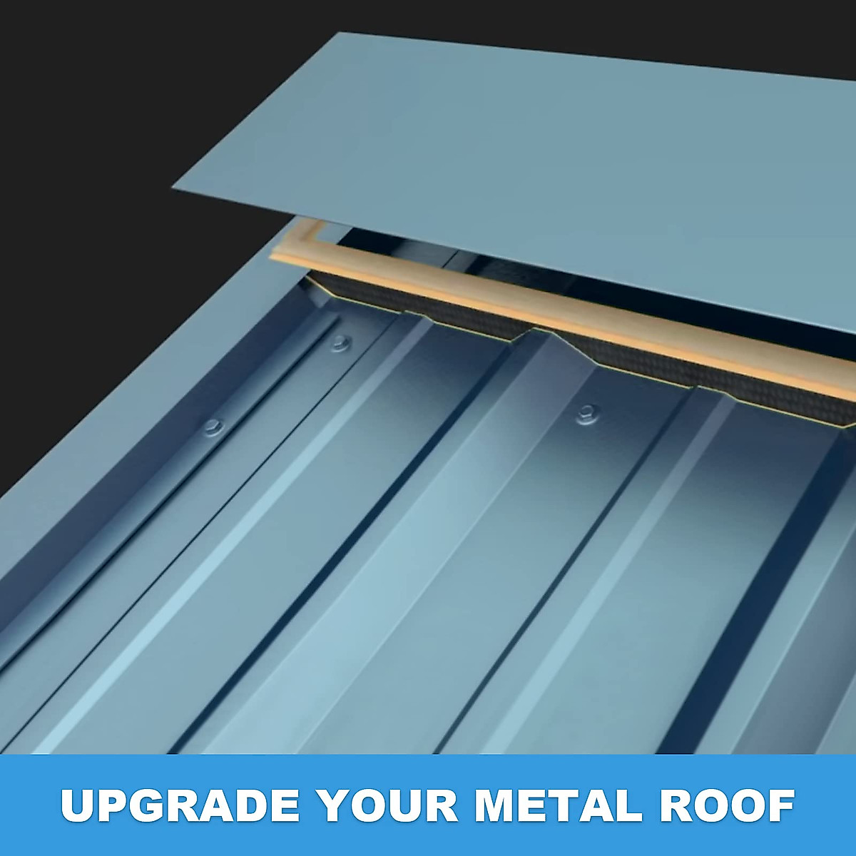 showingo 12 Inch Outside Classic Ribbed Profile Foam Closure Strip for Metal Roof Sheets 3' Long Outside R Panel Metal Roof Foam Roof Closure Strip, Noise Reduction, and Resistance to Cold 30 PCS