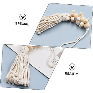 Happyyami 2pcs Wedding Tassel Coastal with Household Garland Shells Wooden Pendant Shell Cotton Beads Delicate Wood Pastoral Nautical Bead Boho Decor for Farmhouse Decorations Cowrie Tray
