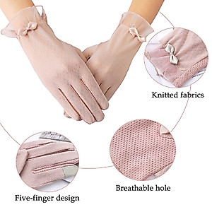 Ibeauti Fascinator Hats with Screentouch Lace Gloves Set for Women Tea Party Cocktail Wedding Derby Headwear Short Gloves (04 Pink)