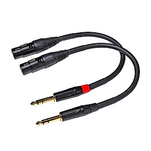 Suanqi 023 6in 1/4 TRS to XLR Female Adapter, 6.35 to XLR Female, XLR to 1/4 Adapter 1/4 Audio Cable 6in/2pack