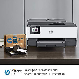 HP OfficeJet Pro 8025 All-in-One Wireless Color Printer, Smart Home Office Productivity, HP Instant Ink, Works with Alexa (1KR57A)