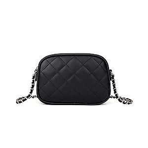 MAXWISE Quilted Crossbody Bags Crossbody Purse Small Crossbody Shoulder Bag with Chain Strap Side Purse for Women