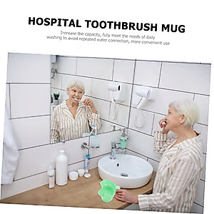 Water Organizer Nursery Drinking Tooth Cups with Brushing Basin Wash Cleaning Washing Handle Storage Elderly Light Bathing Bedridden Toothbrush Bathroom Vanity
