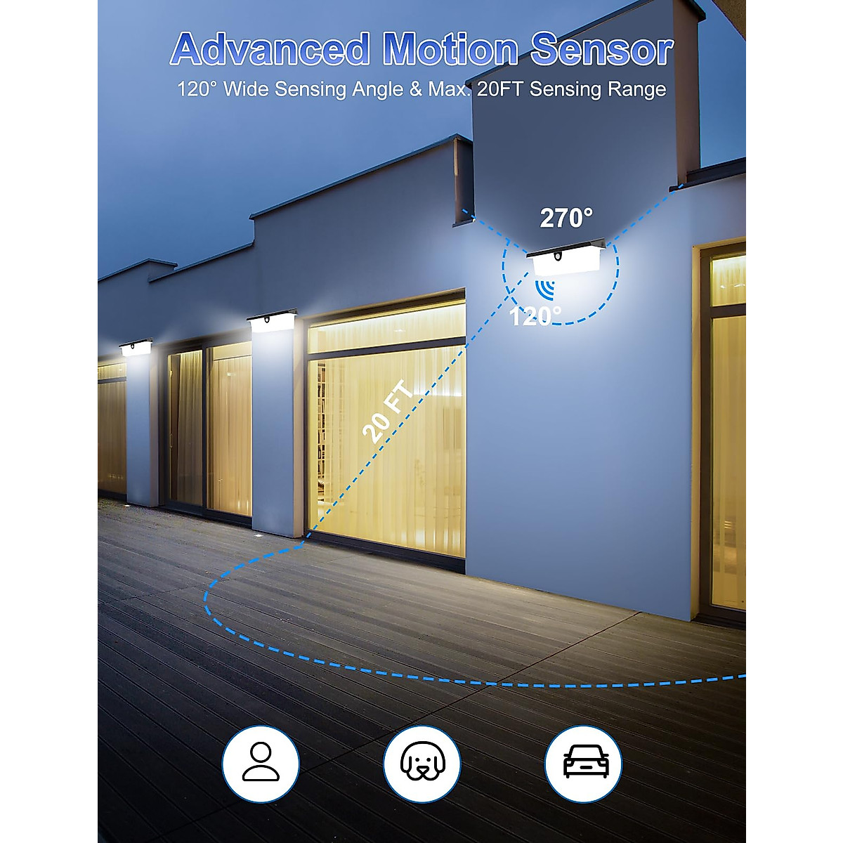 Roopure Solar Motion Lights Outdoor 2 Pack + 4 Pack Solar Paito Lights Colorful for Yard Post Wall Step Stair