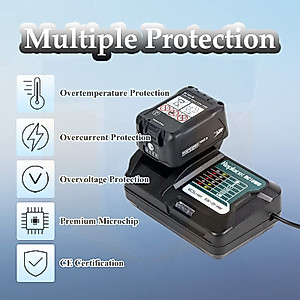 Replacement for Makita Battery 2XBL1041B with Charger DC10WD Compatible with Makita BL1015 BL1016 BL1020B BL1021B BL1040B 10.8V~12V Max 4000mah Li-ion CXT Battery 197394-3 197402-0 197393-5 197396-9