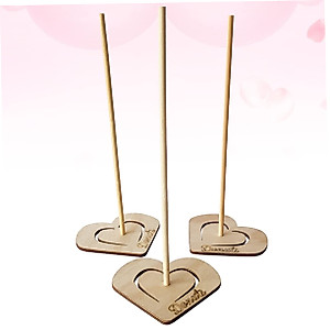 Abaodam 3pcs Wedding Donut Holder Wooden Donut Holder Birthday Party Dessert Stand Wooden Dessert Holder Party Donut Holder Wooden Display Stand Donut Bar Heart-Shaped Snack Bamboo Baby