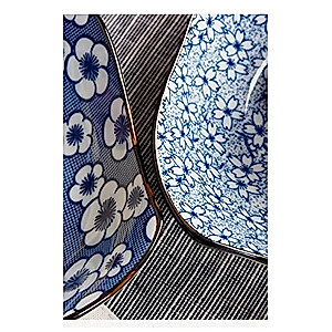 Fine Dessert Dishes Plates Porcelain Dinner Plate Floral Pattern Serving Plate Home Snack Plate Salad Bowl Suitable for Pasta Desserts and Snacks 6-inch Small Appetizer Plate 4 Pieces Dessert Plate