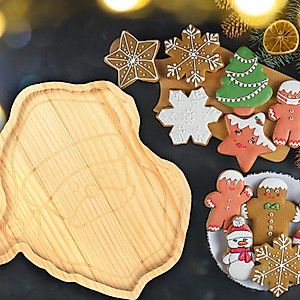 Tkifoda Wooden Charcuterie Board, Christmas Serving Tray, Santa Claus Style, Solid Wood Construction