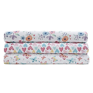 MALLARY BY MATTHEW Kids Super Soft-Soft 100% Microfiber Print Sheet, Watercolor Floral Print, Twin