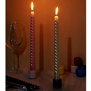 Ceramic Chime Candle Holder Set, 0.7 Inch Diameter Ceramic Candle Holder,Home Small Candle Holder for Casting Chimes, Rituals, Spells, Vigil, Wiccan Supplies & More(8 Pcs,Black,White)