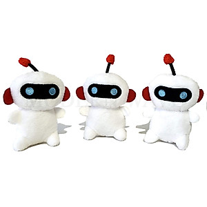 MODERN WAVE - Interactive Squeaky Plush Hide and Seek Squirrel Type Puzzle Toy for Dogs, Small Size (Rocketship and Robots)